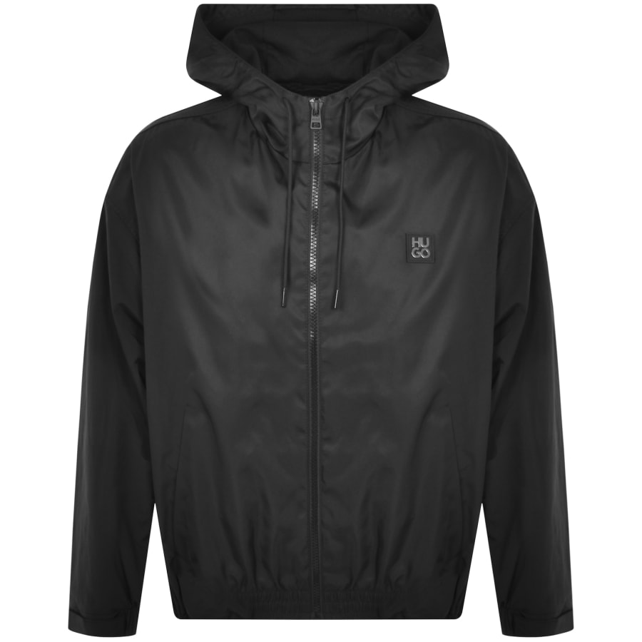 Black hooded jacket store